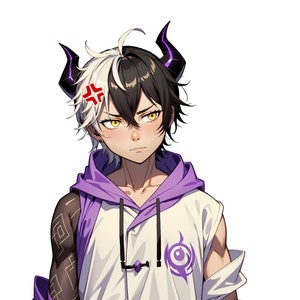 Premade Vtuber Model Male - Dark Oni Boy for Vtube Studio as a Cool ...