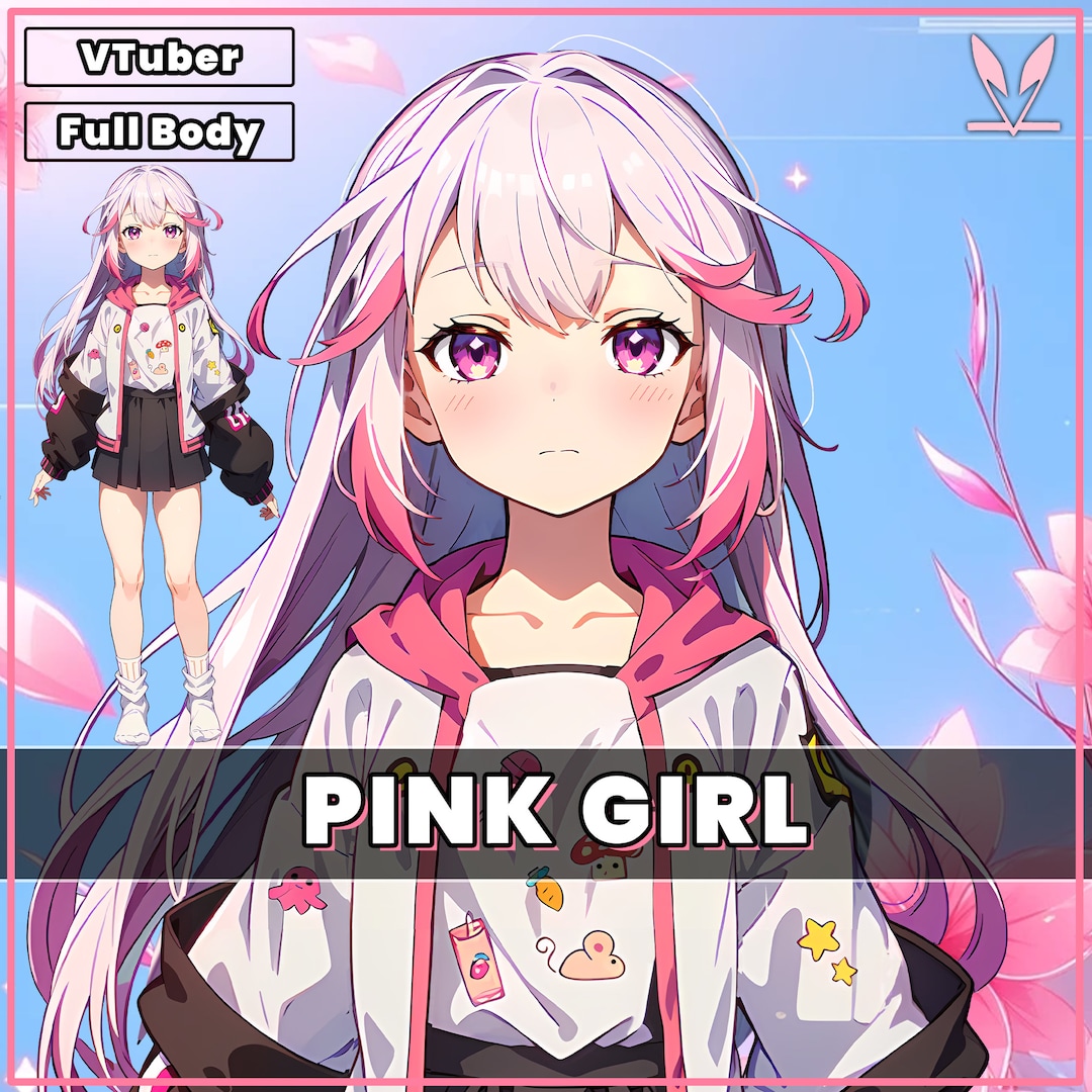 Premade Vtuber Pink Cute Girl for Vtube Studio as a Cute Full Body ...