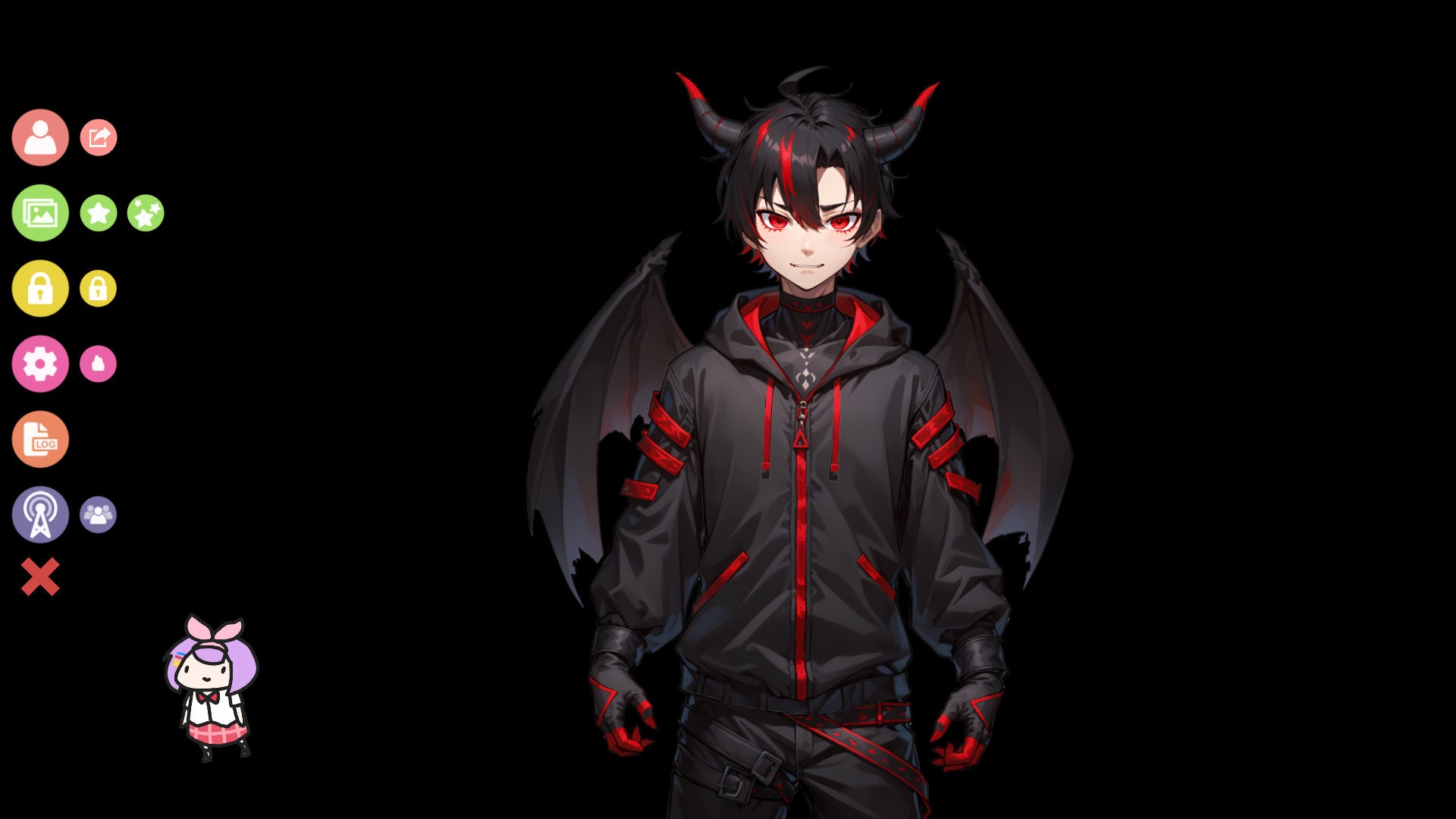 Vtuber Model Premade Live2d Demon Boy | Live2d | Vtube Studio | Dark ...