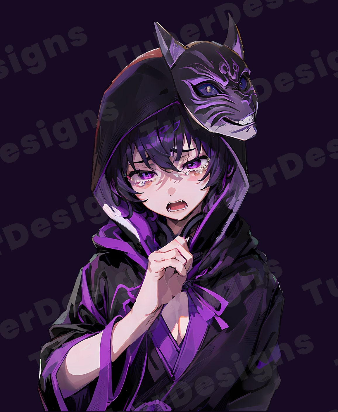 Pngtuber - Shinigami Boy With 5 Expressions Ready to Go. Good for ...