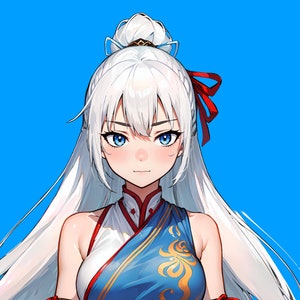 Premade Vtuber Model - Azure Dragoness Girl for Vtube Studio as a Blue ...