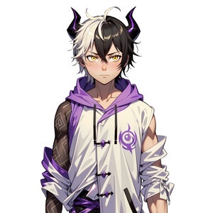 Premade Vtuber Model Male - Dark Oni Boy for Vtube Studio as a Cool ...