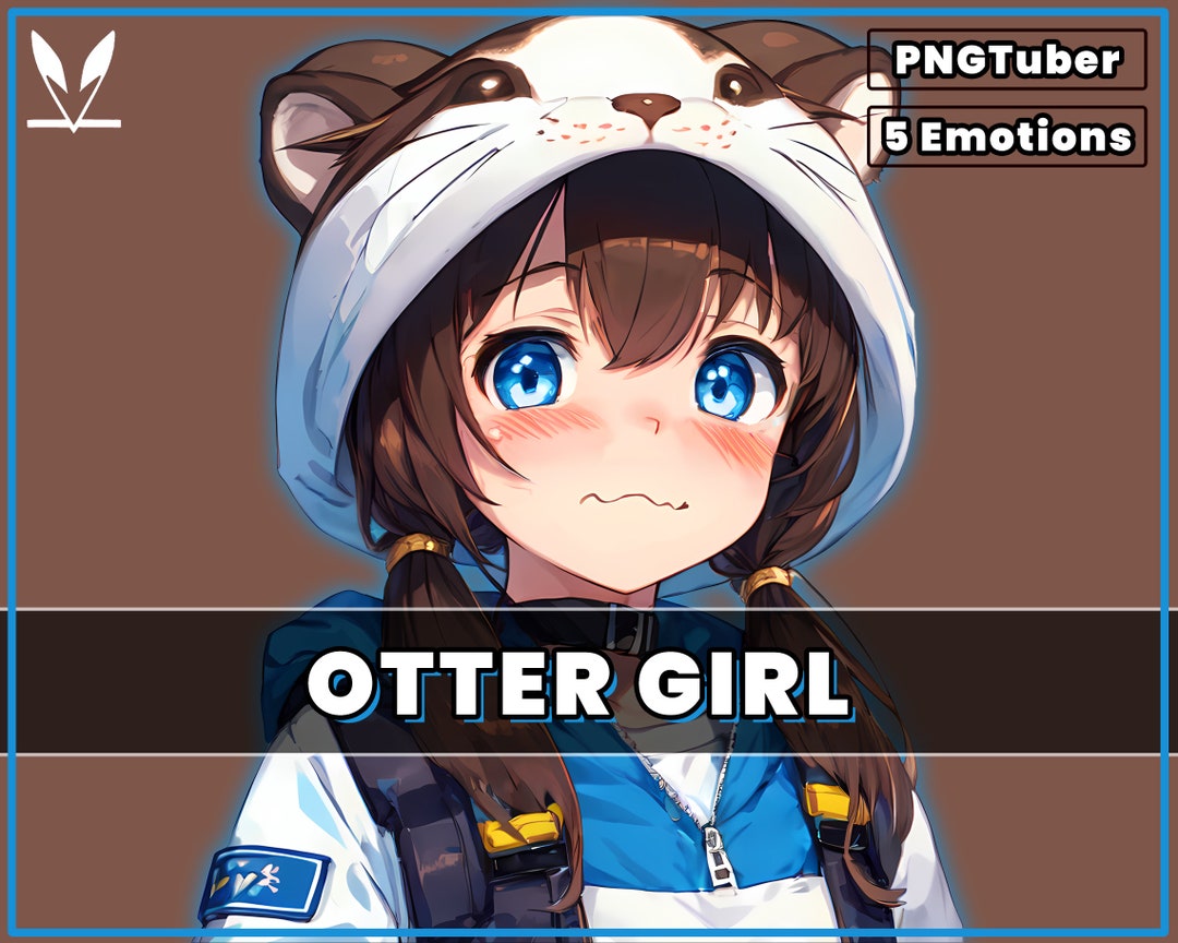 Pngtuber Otter Girl 2D Premade Model With 5 Emotions for Live - Etsy