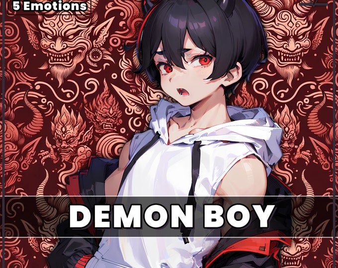PngTuber, Demon Boy 2d Vtuber / Modelo prediseñado y preconfigurado con ...