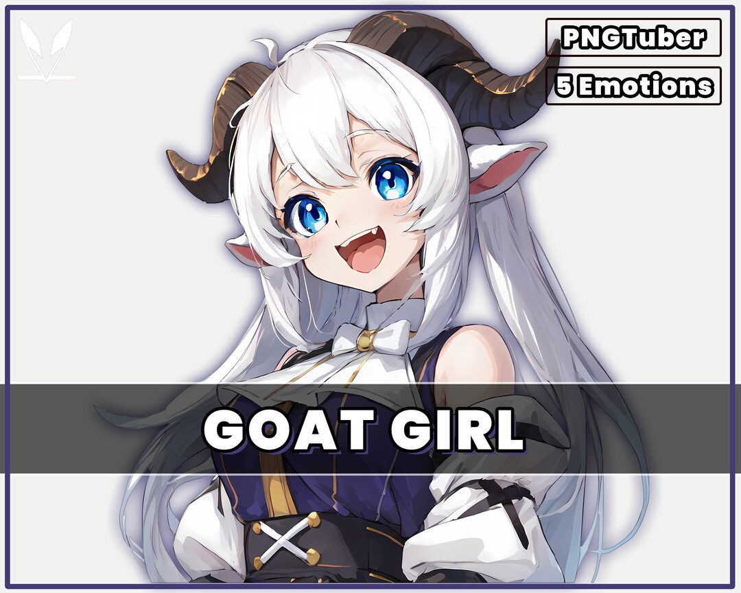 Pngtuber Goat Girl 2D Premade Model With 5 Emotions for Live - Etsy