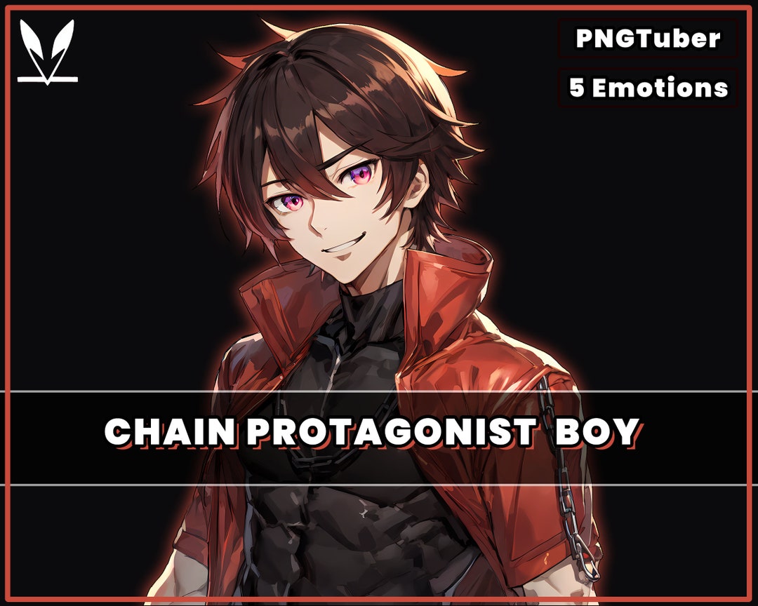 Pngtuber Chain Protagonist Boy 2D Premade Model With 5 - Etsy