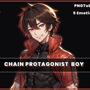 Pngtuber Chain Protagonist Boy 2D Premade Model With 5 - Etsy