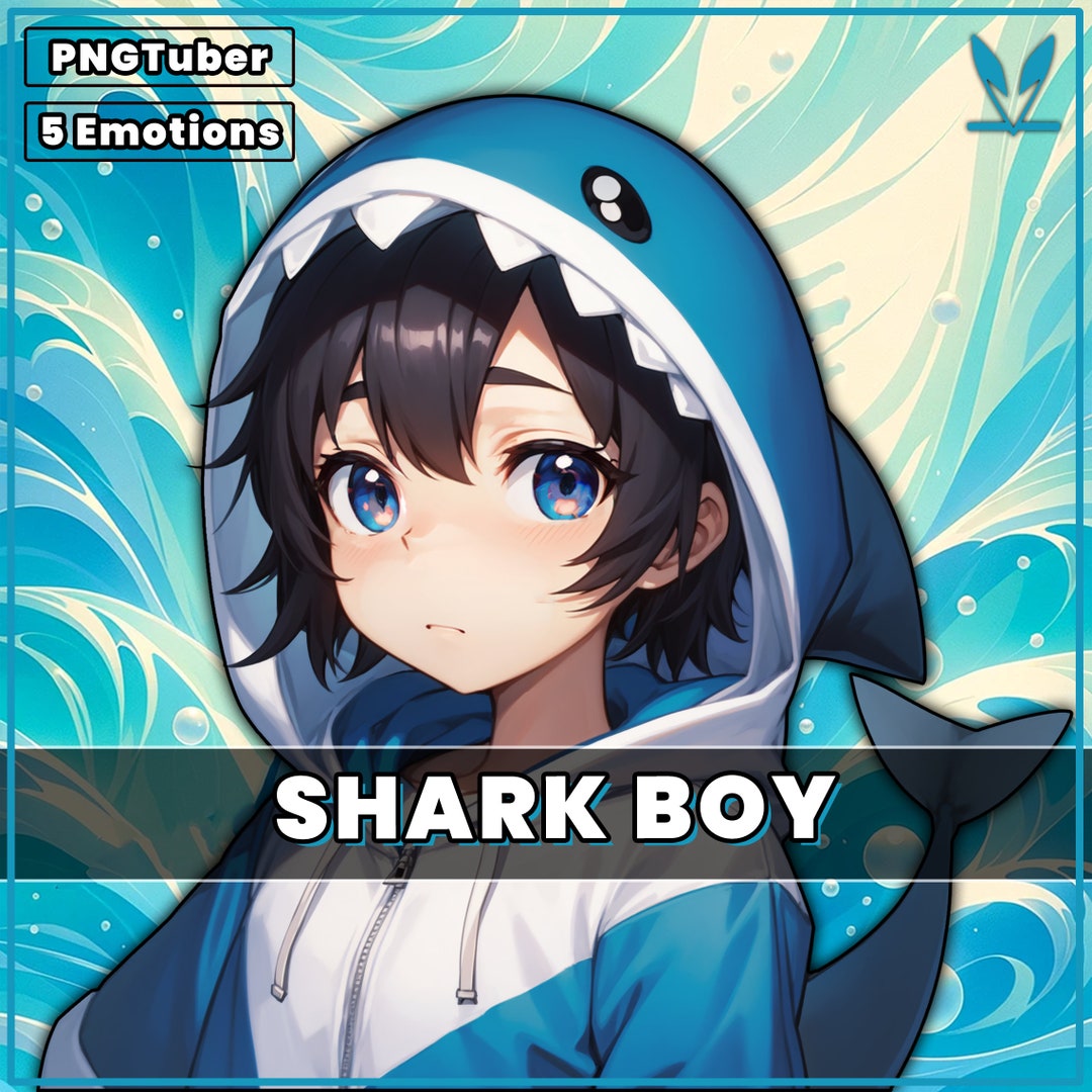 Pngtuber - Shark Boy With 5 Expressions Ready to Go. Good for Streaming ...