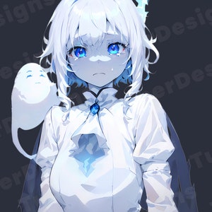 Pngtuber Combo Pack Ghost Boy and Girl With 5 Emotions | Premade Pngtuber Male & Female Model ...