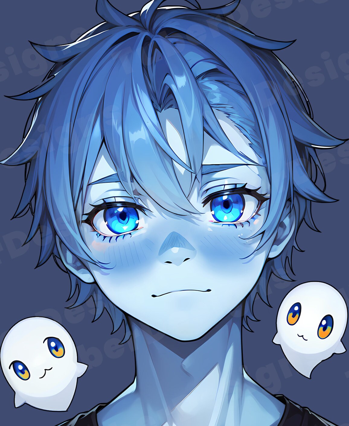 Pngtuber Ghost Boy With 5 Emotions Premade Pngtuber Male Png Model ...