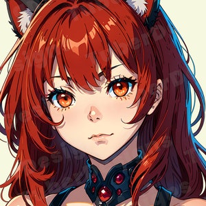 Ruby Cat Girl Pngtuber Model | 2D Premade Avatar With 5 Emotions - Etsy