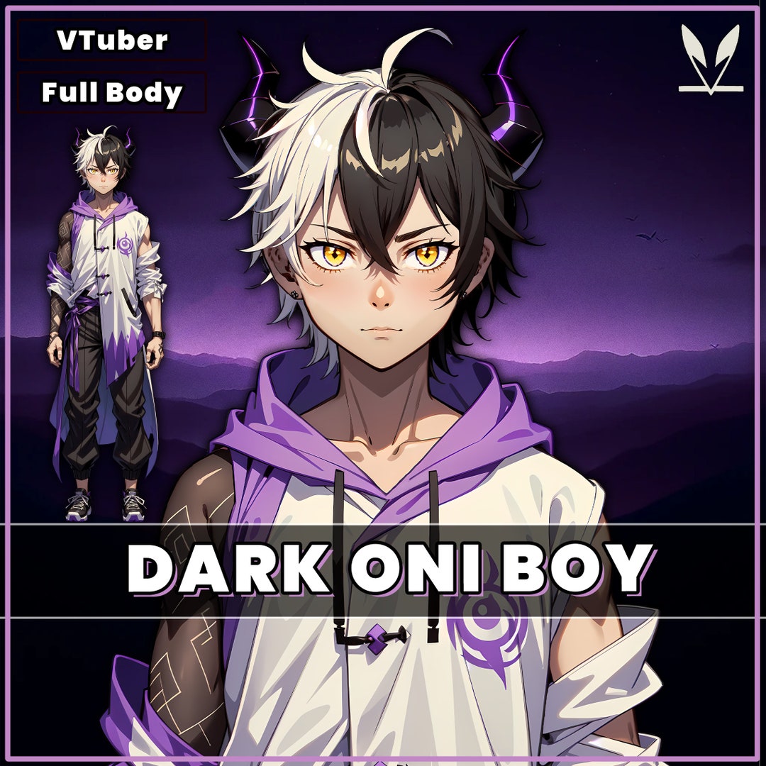 Premade Vtuber Model Male - Dark Oni Boy for Vtube Studio as a Cool ...