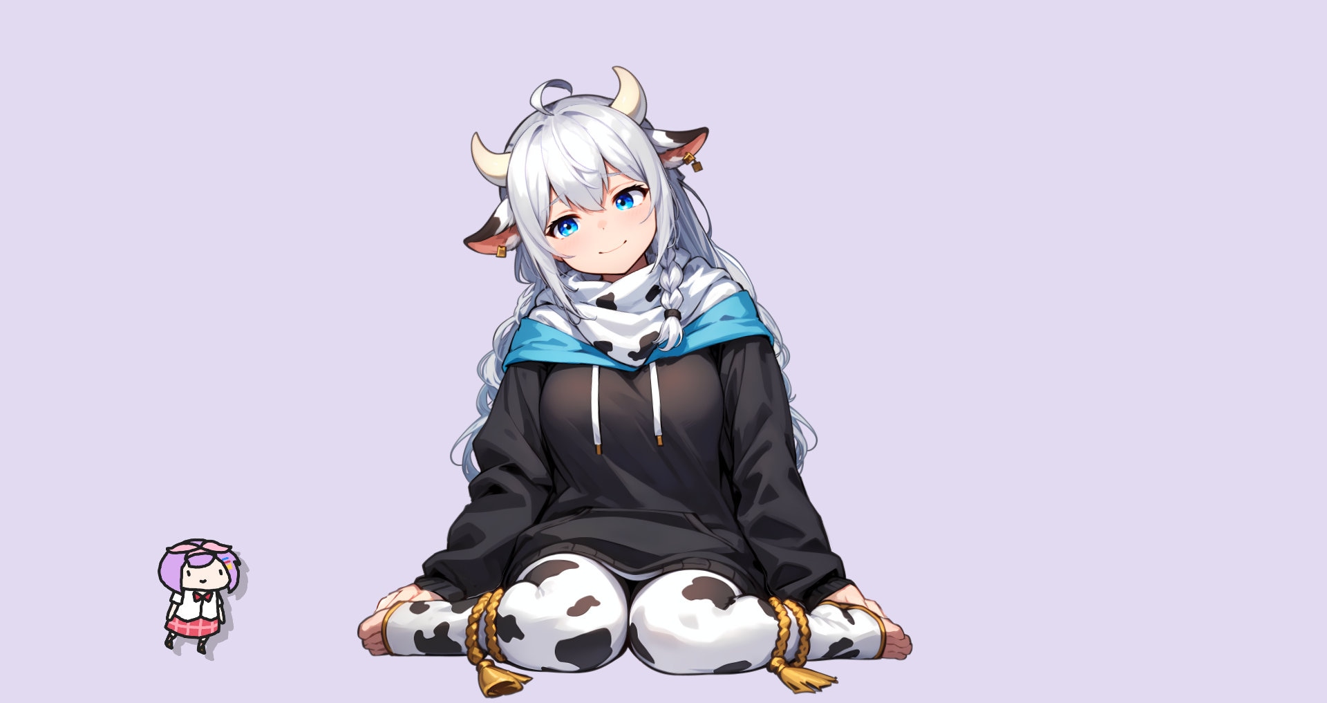 Cow Girl Vtuber Model – White & Blue, Full Body, Live2d - Etsy