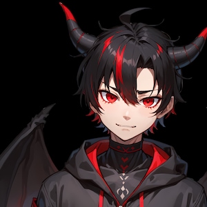 Vtuber Model Premade Live2d Demon Boy | Live2d | Vtube Studio | Dark ...