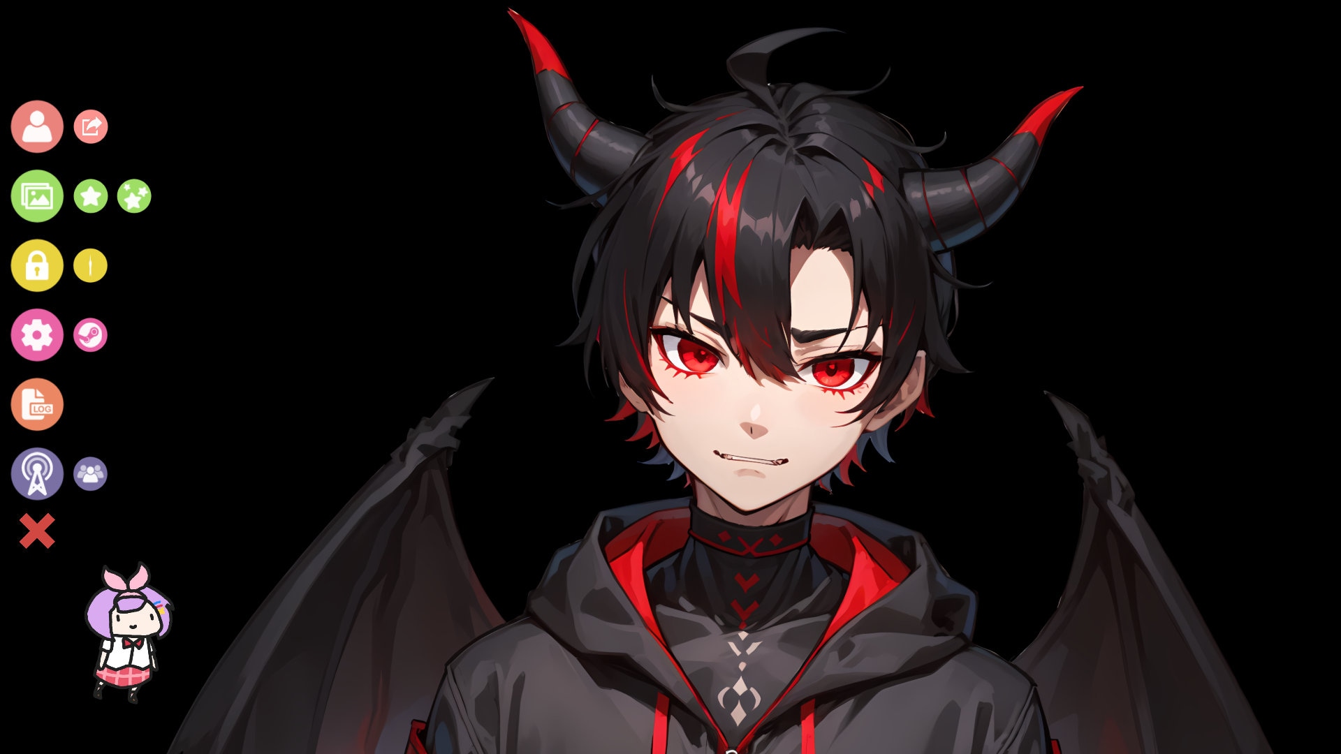 Demon Boy Vtuber Model | Ready to Stream, Live2d, Dark Oni Design - Etsy