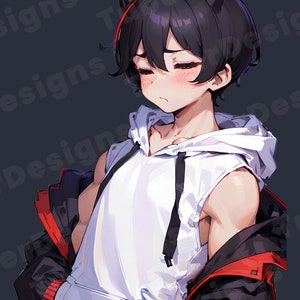 Pngtuber - Demon Hacker Boy | 5 Expressions | Premade | Male | Streamer ...