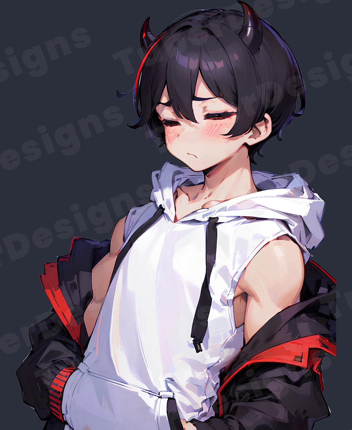 PNGTUBER Demon Hacker Boy 5 Expressions Premade Male - Etsy Canada