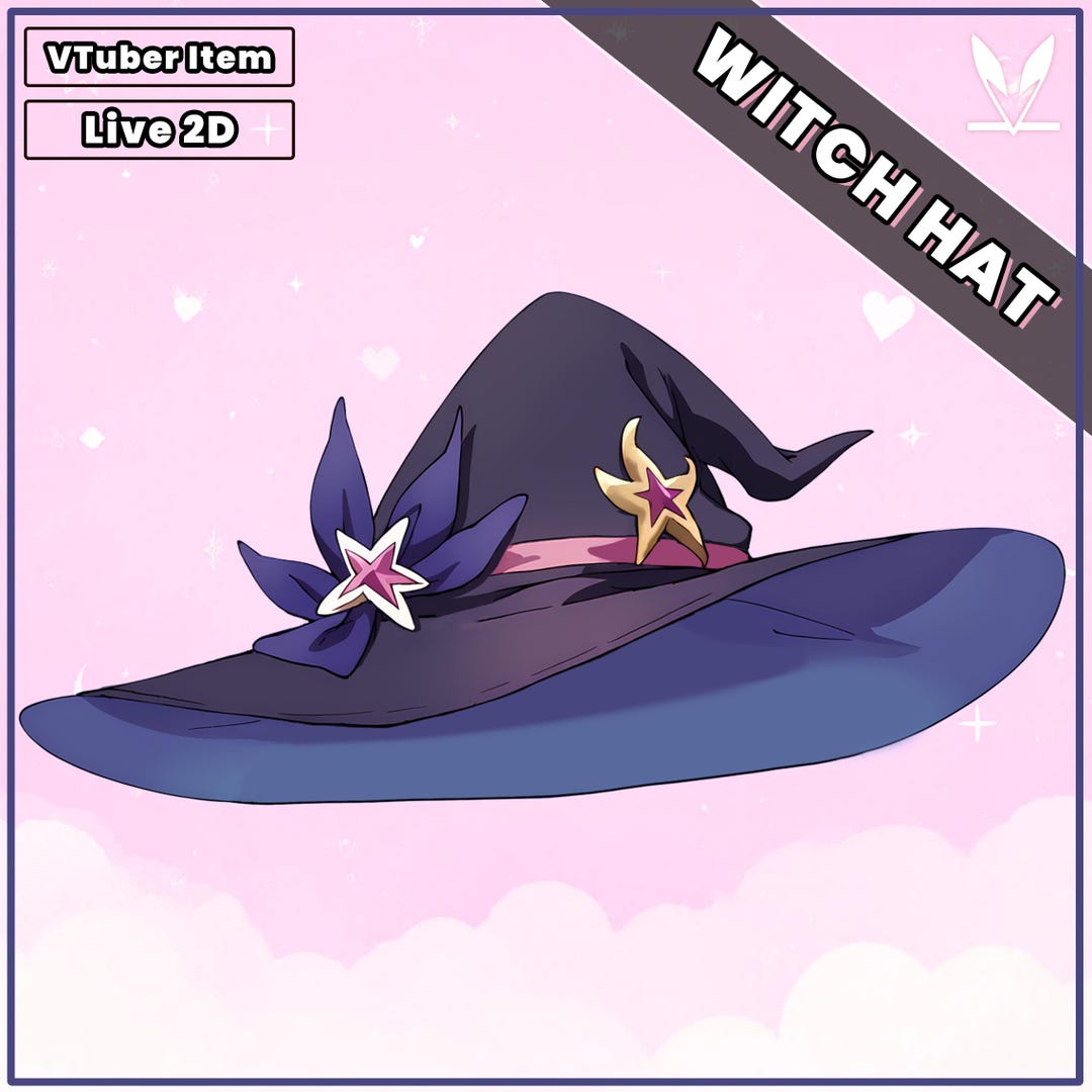 Vtuber Asset | Rigged Live2d Witch Hat for Streaming With OBS, Works With Vtube Studio Items - Etsy