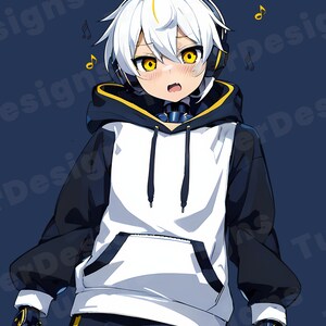 Pngtuber - Humanoid Music Boy | 5 Expressions | Male | Premade | Robot ...