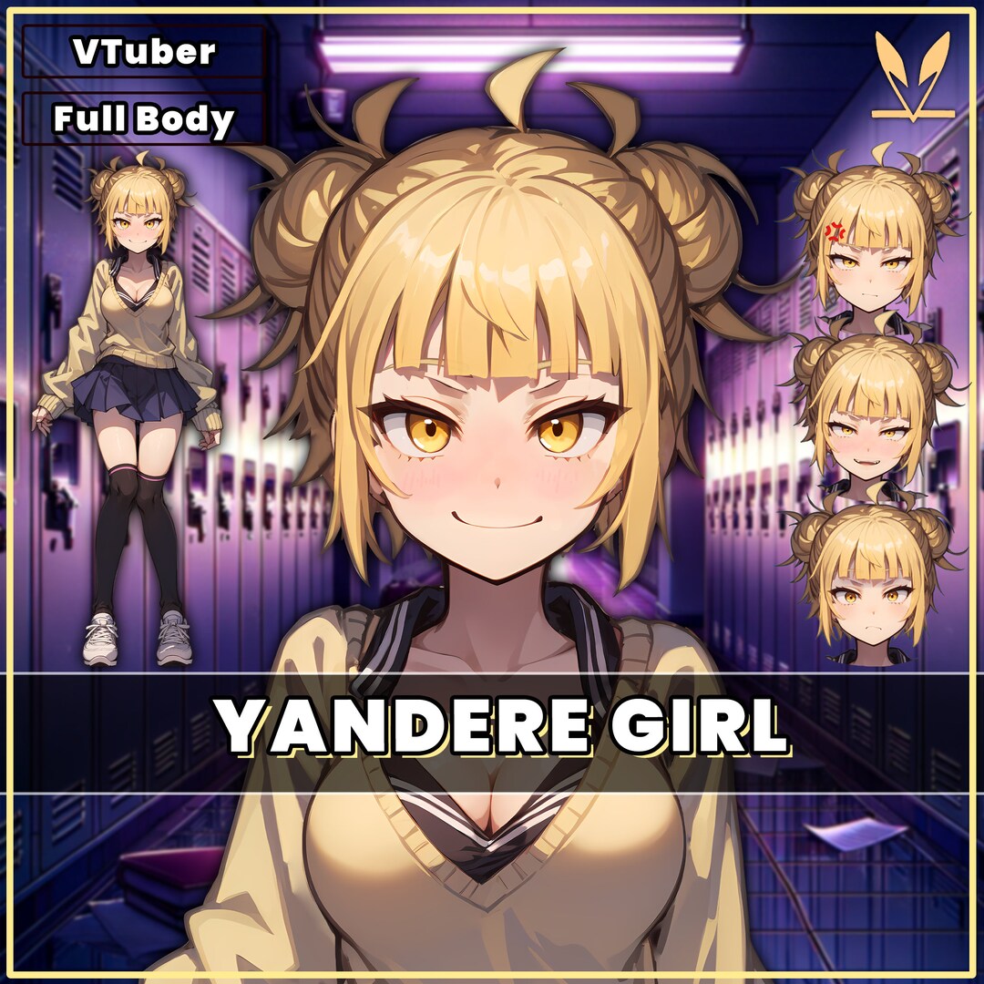 Vtuber Yandere Psycho Girl for Vtube Studio as a Cute Pink, Red Full Body Vtuber Cute Crazy Girl ...