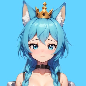 Cat / Fox Vtuber Girl for Vtube Studio as a Blue Vtuber Fox Cat Girl ...