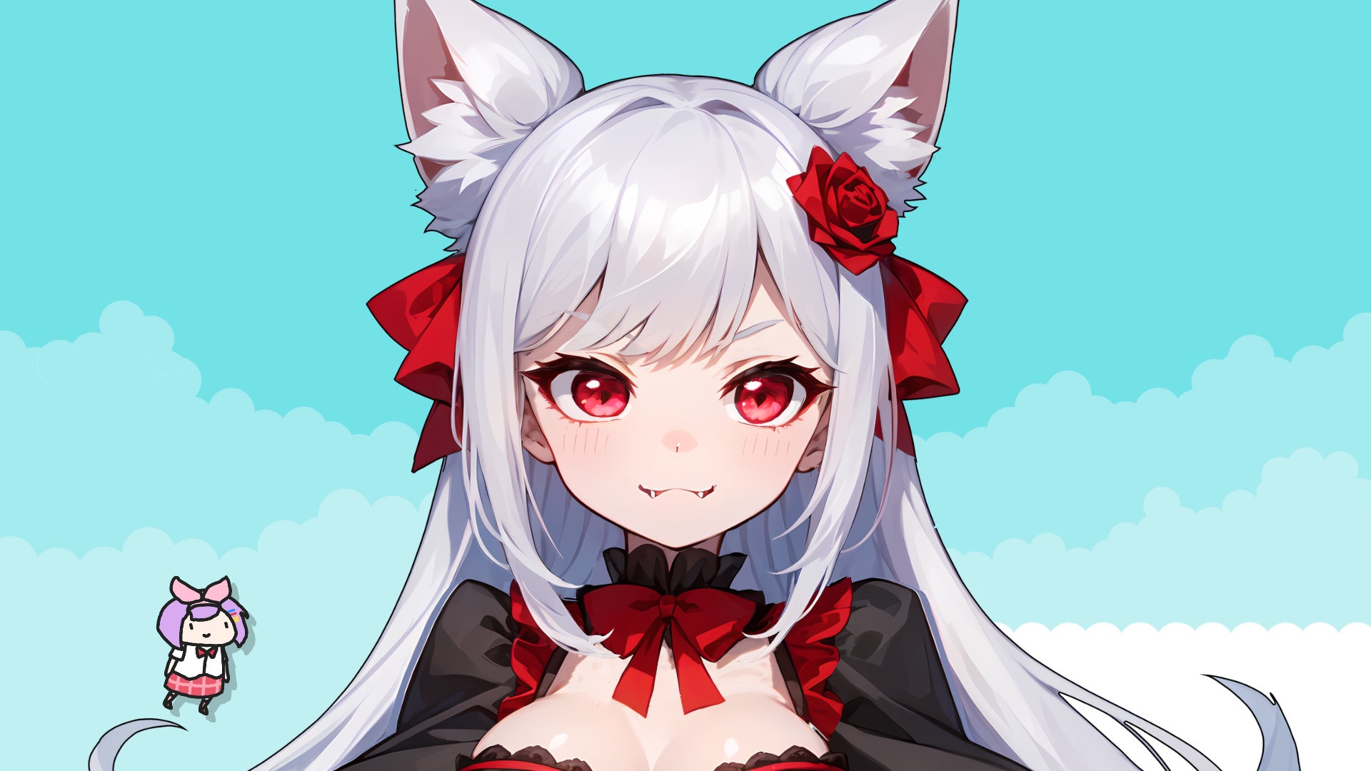 Live2d Premade Vtuber Model for Commercial Vampire Cat Girl for Vtube ...