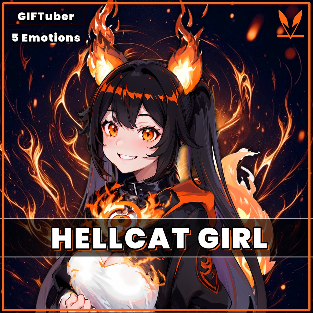 Giftuber - Cute Fire Cat Girl | 5 Expressions | Premade | Animal ...