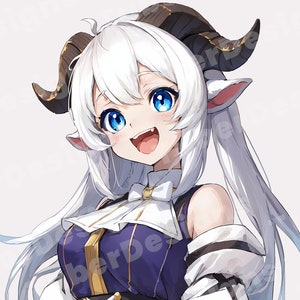 Pngtuber Goat Girl 2D Premade Model With 5 Emotions for Live Streaming ...