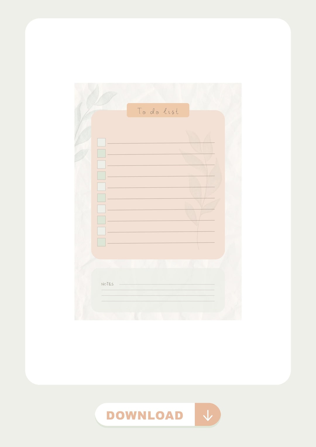 To Do List With Notes and Cute Leaves A5 - Etsy