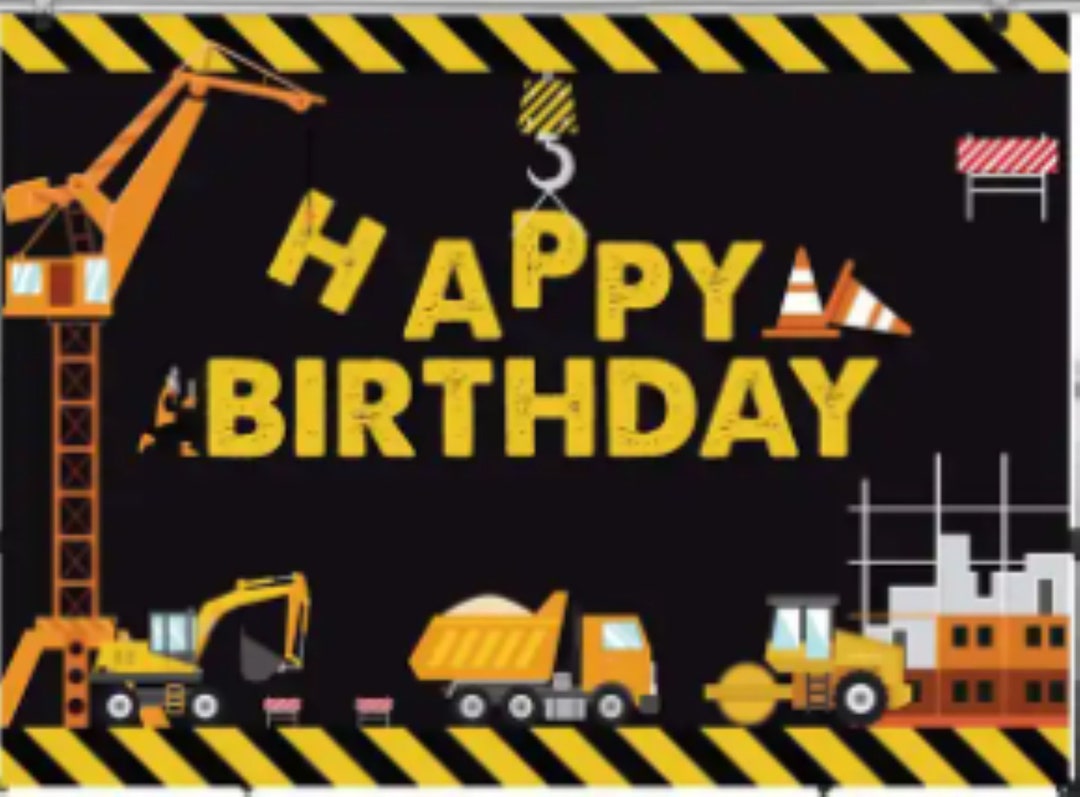 Construction Theme Birthday Backdrop - Etsy