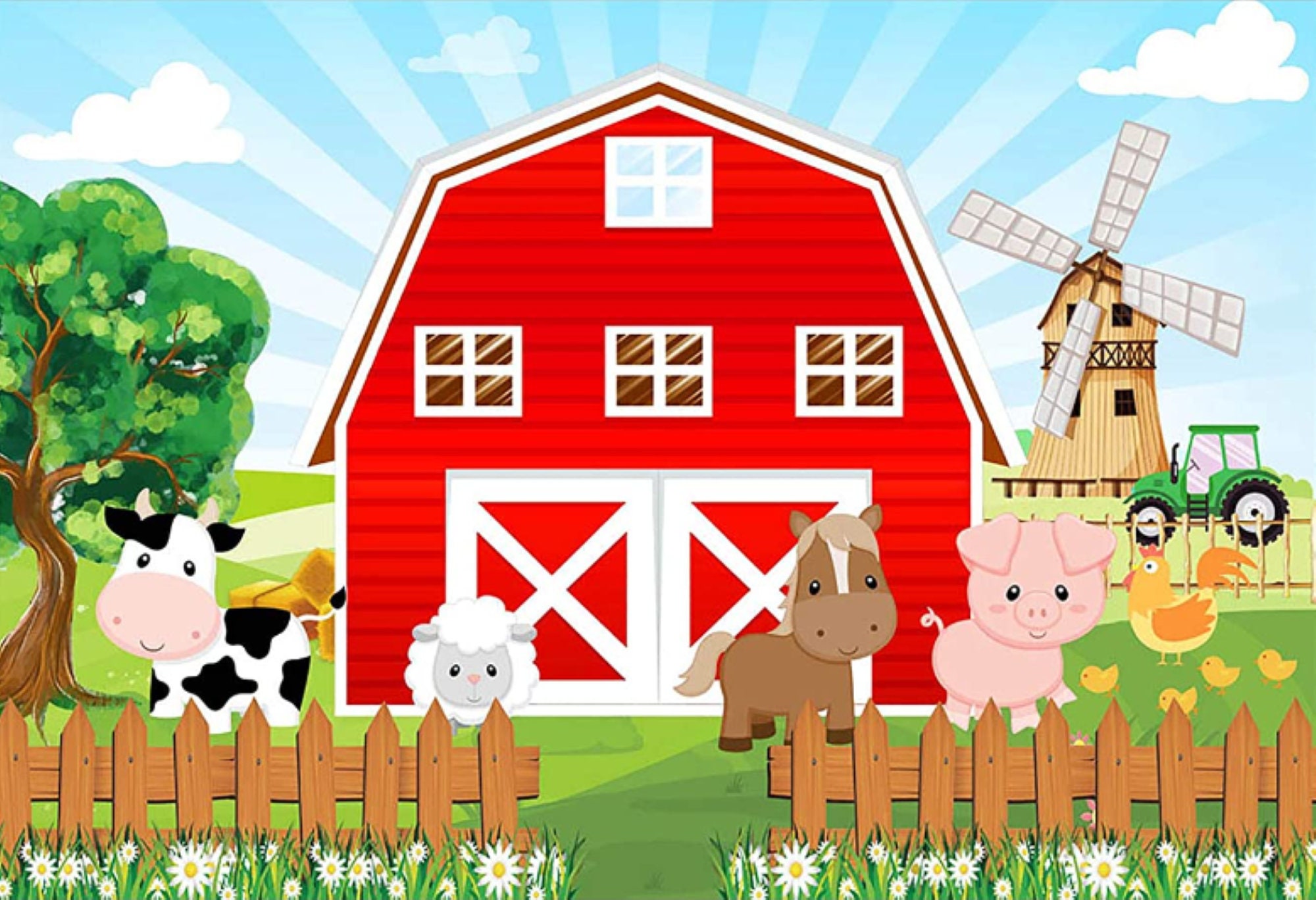 Farm Party Backdrop - Etsy