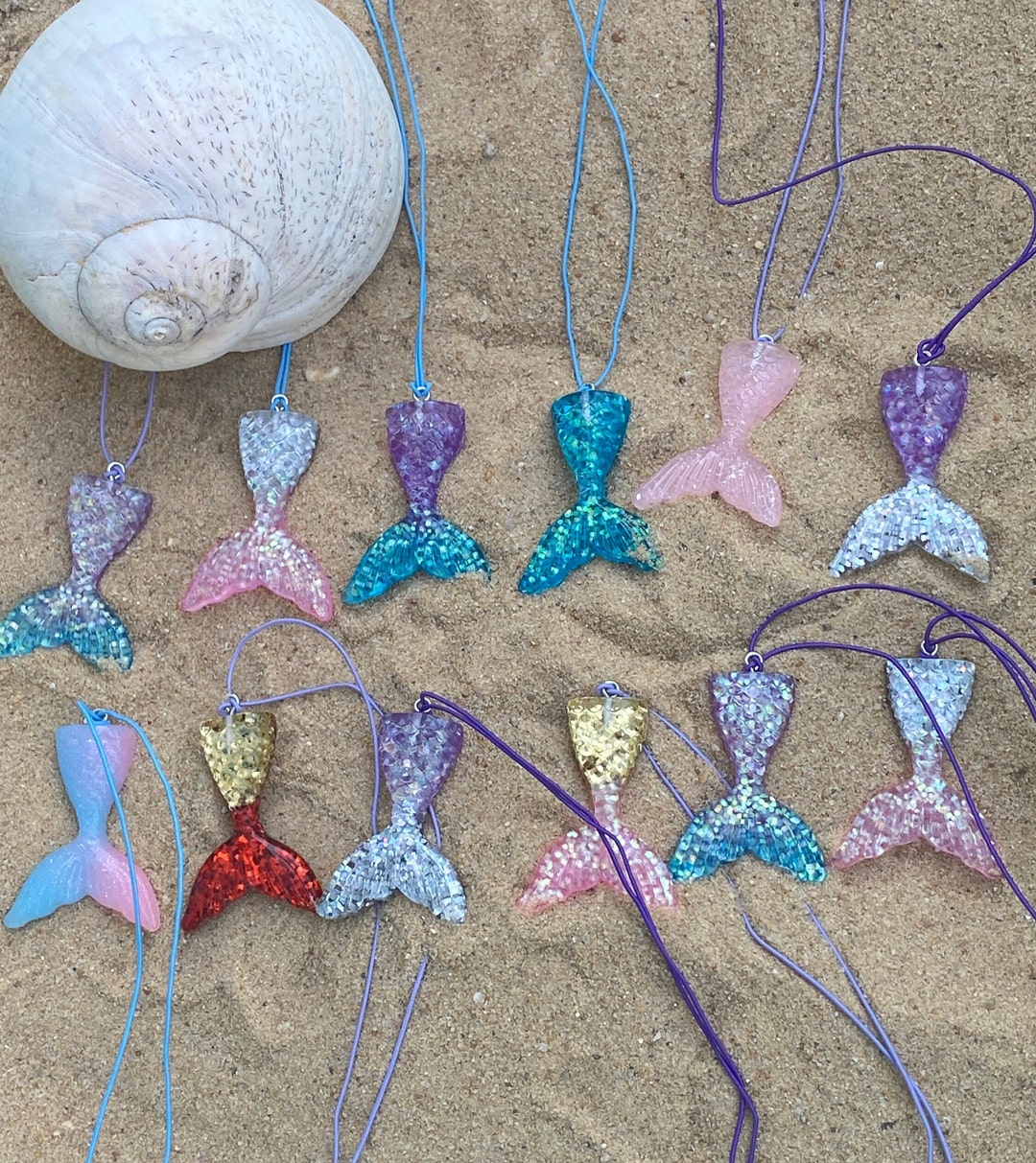 Set of 12 Mermaid Necklace Party Favors - Etsy