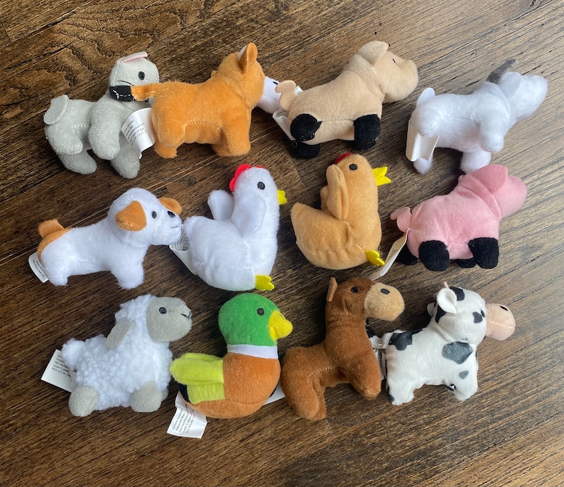 Mini Plush Farm Animal Party Favors - Etsy