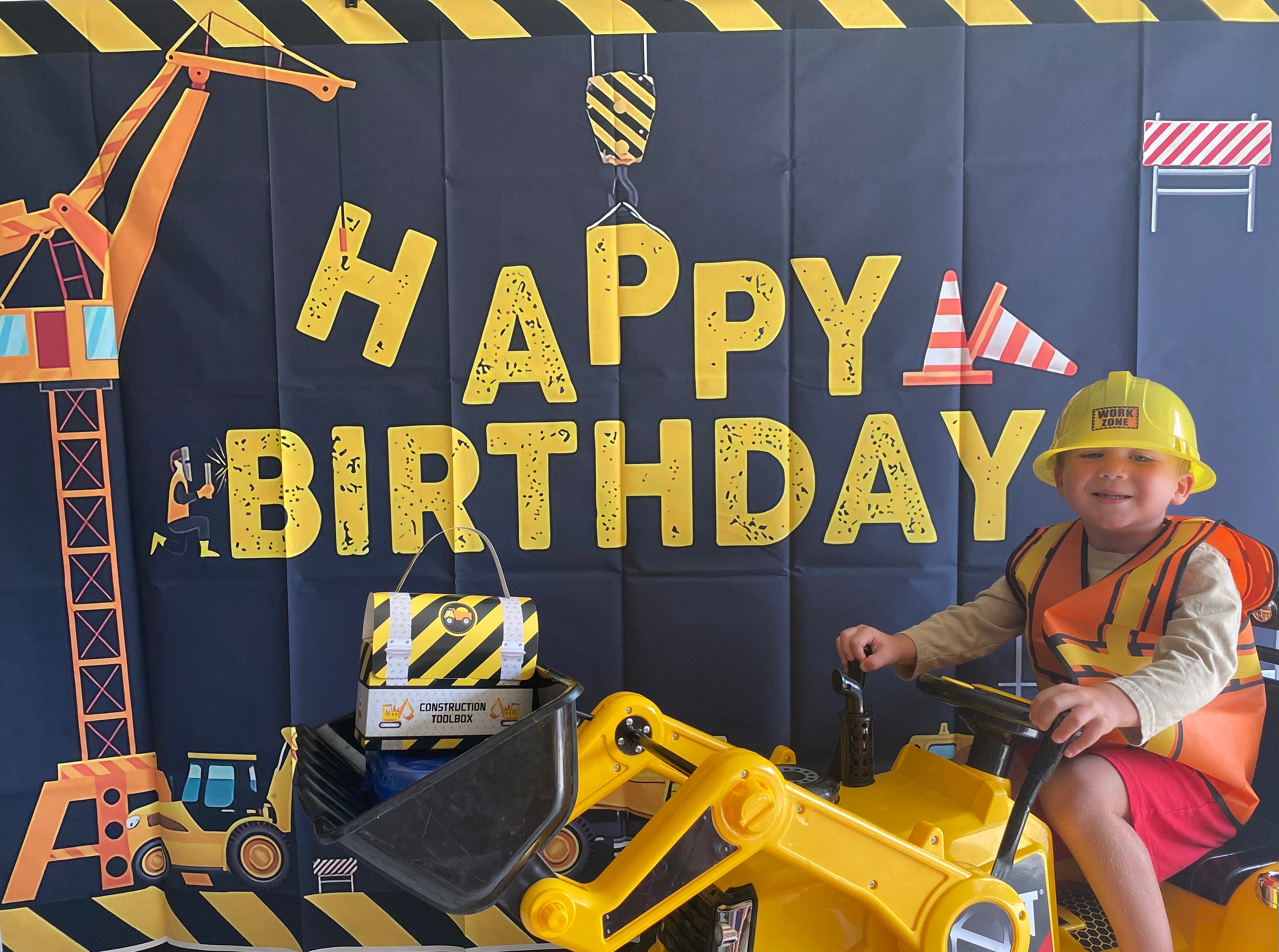 Construction Theme Birthday Backdrop - Etsy