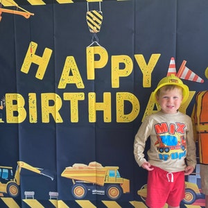 Construction Theme Birthday Backdrop - Etsy