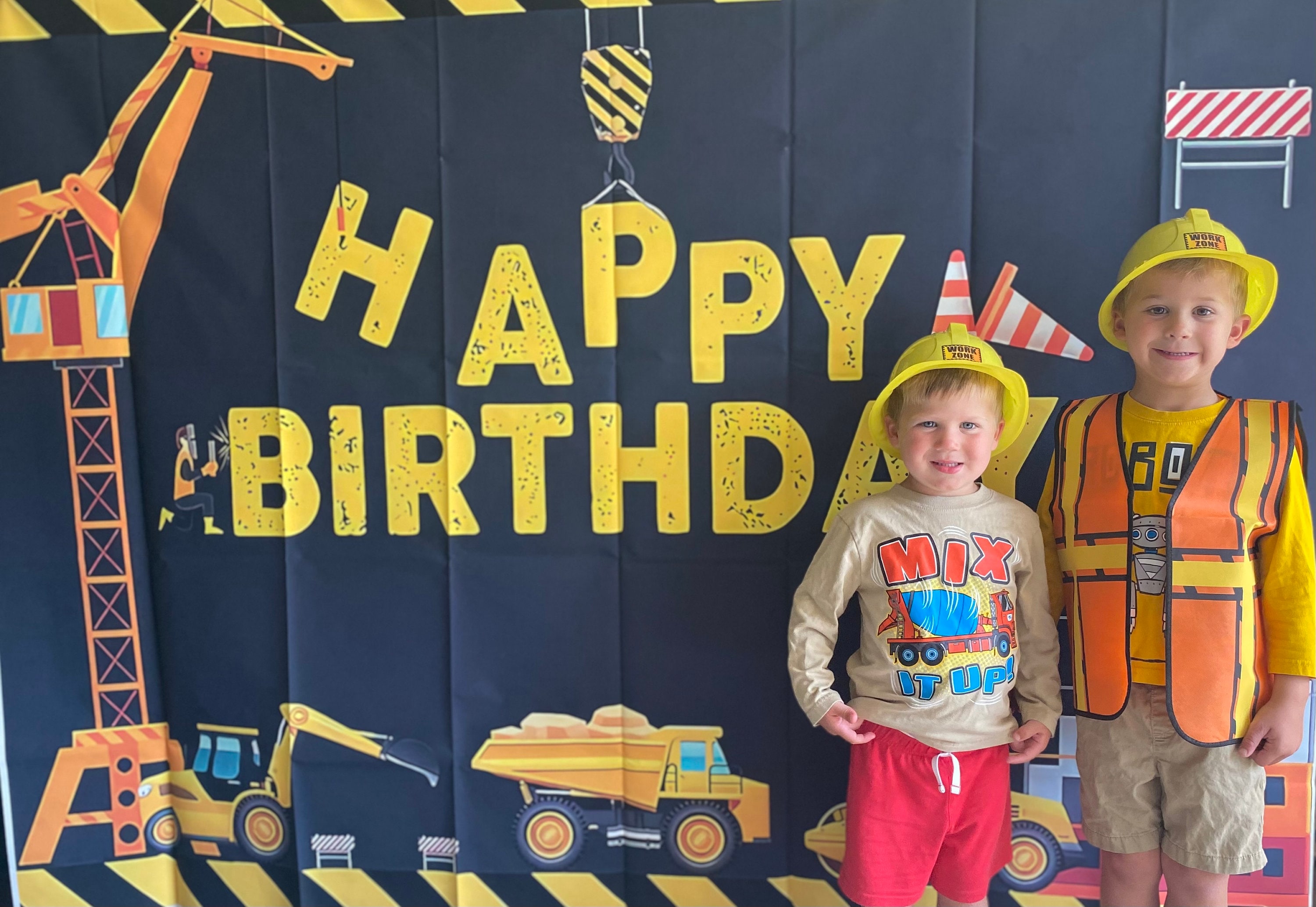 Construction Theme Birthday Backdrop - Etsy
