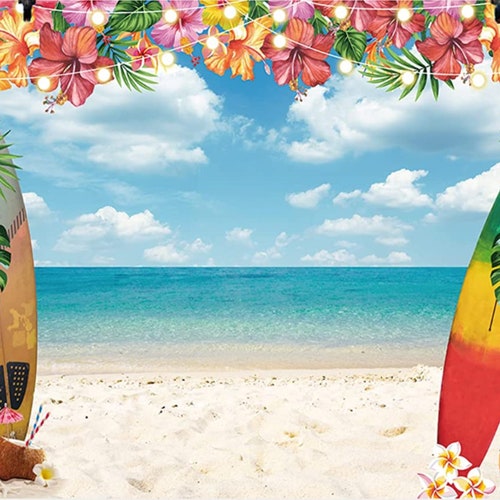 Tropical Luau Beach Backdrop - Etsy