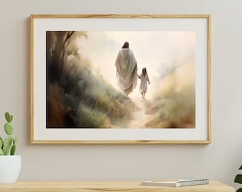 Follow Me Jesus, Jesus Walking Art, Bible Art, Christian Art, Jesus Painting, Picture of Christ ...
