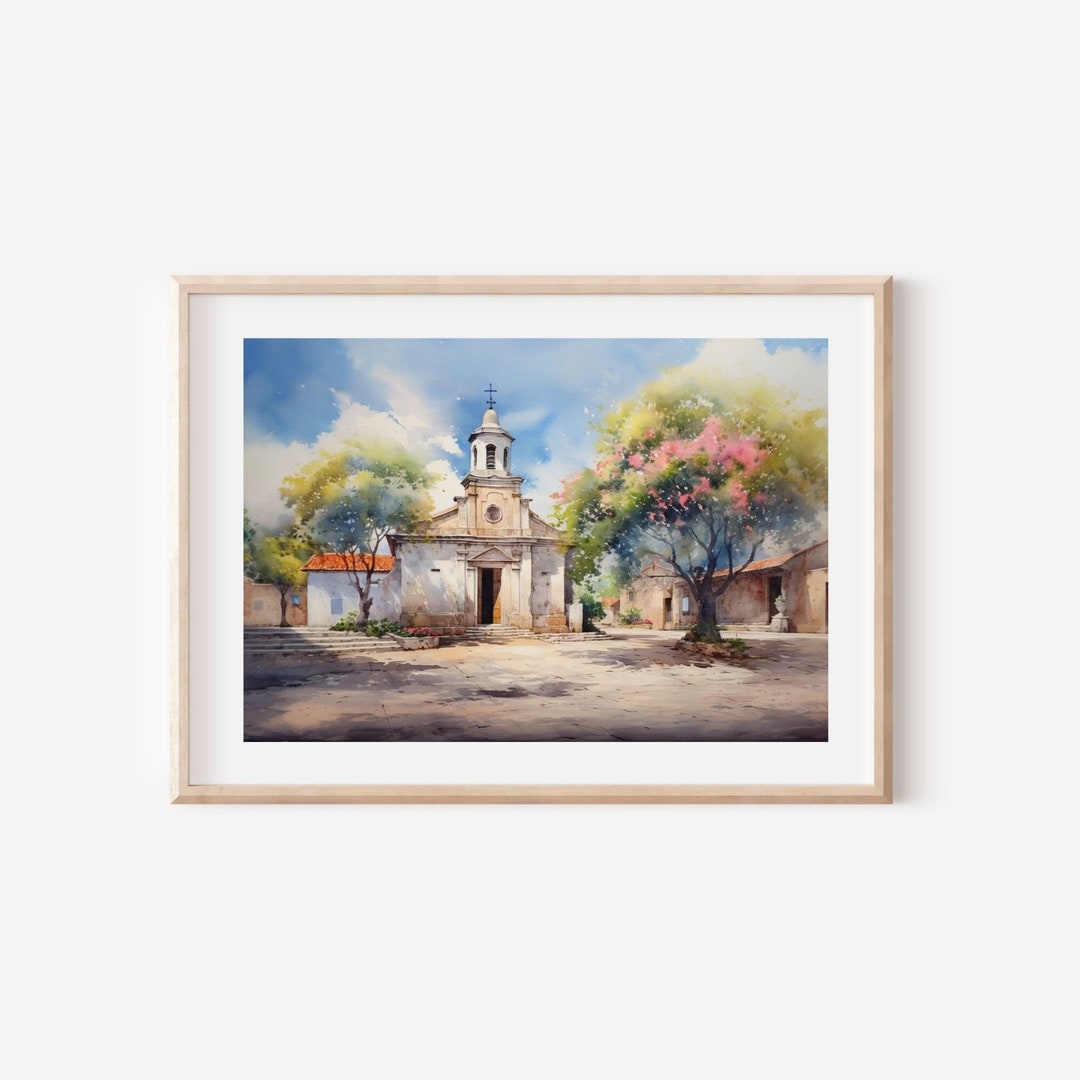 Church Painting, Church Wall Art, Farmhouse Wall Décor, Religious Art ...