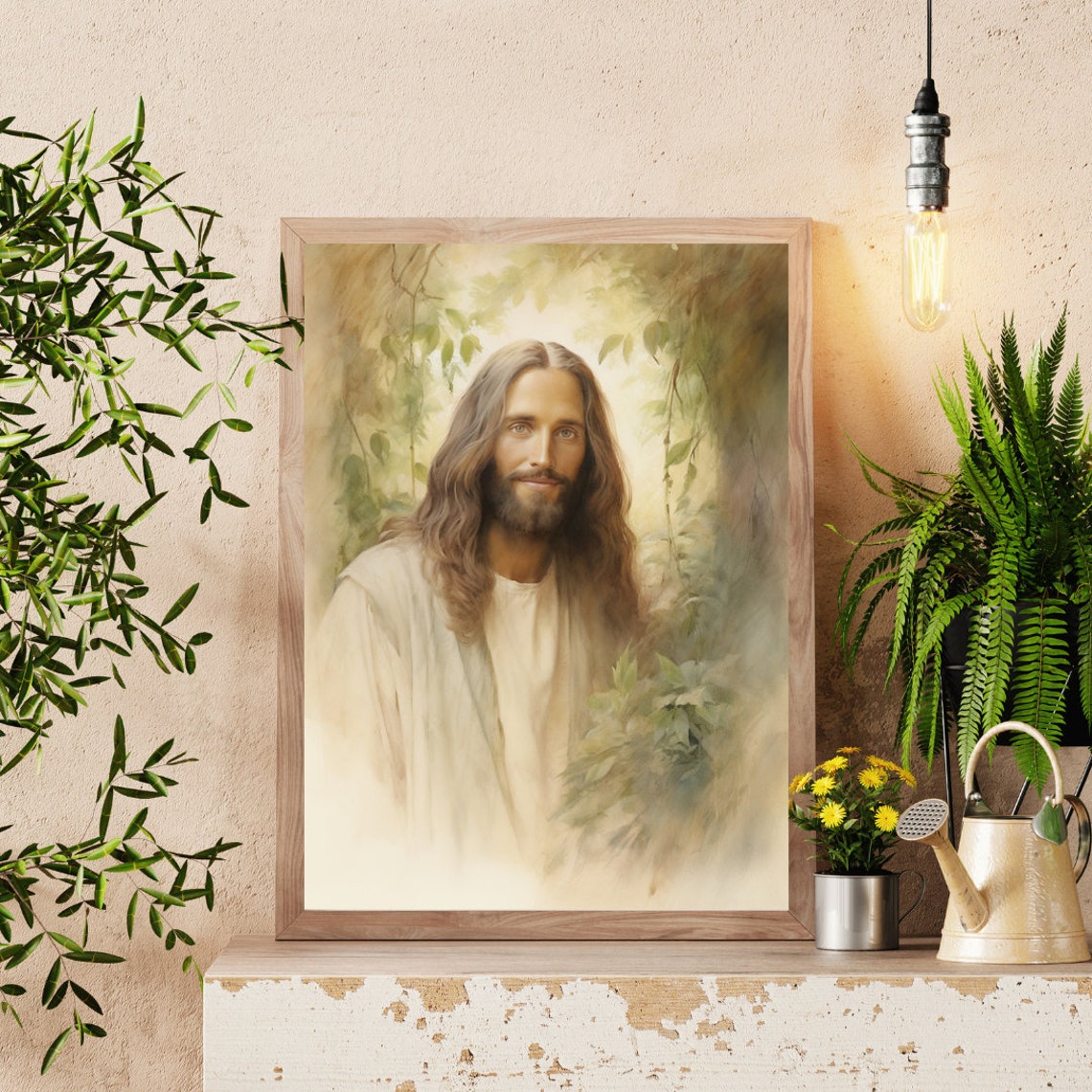 Jesus Portrait Jesus Wall Art Bible Art Christian Art - Etsy
