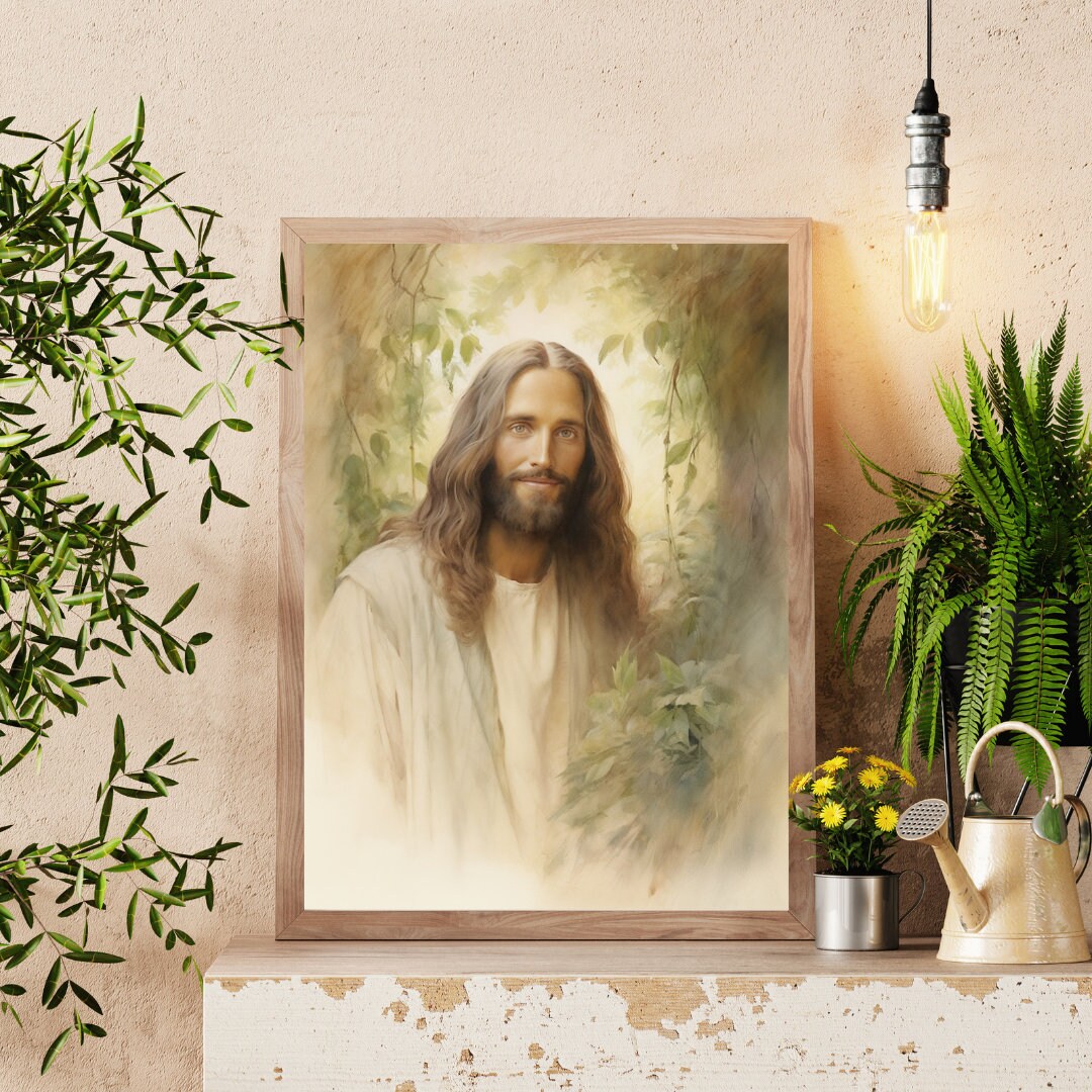 Jesus Portrait Jesus Wall Art Bible Art Christian Art - Etsy