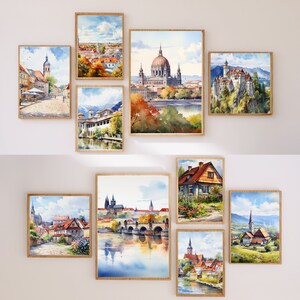 Set of 10 Eastern Europe Paintings Wall Art, Digital Print, Travel ...