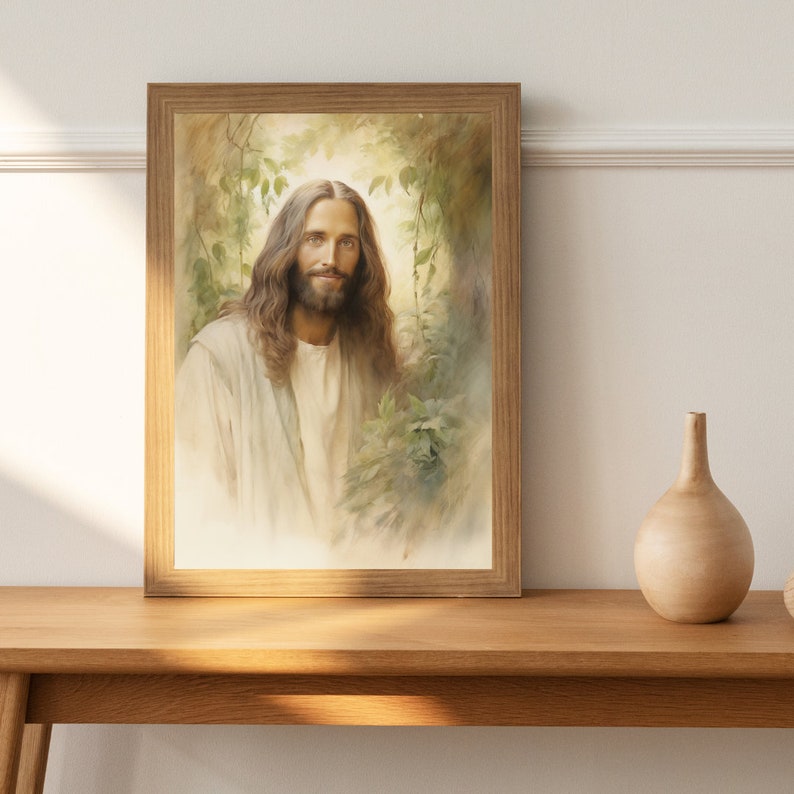 Jesus Portrait Jesus Wall Art Bible Art Christian Art - Etsy
