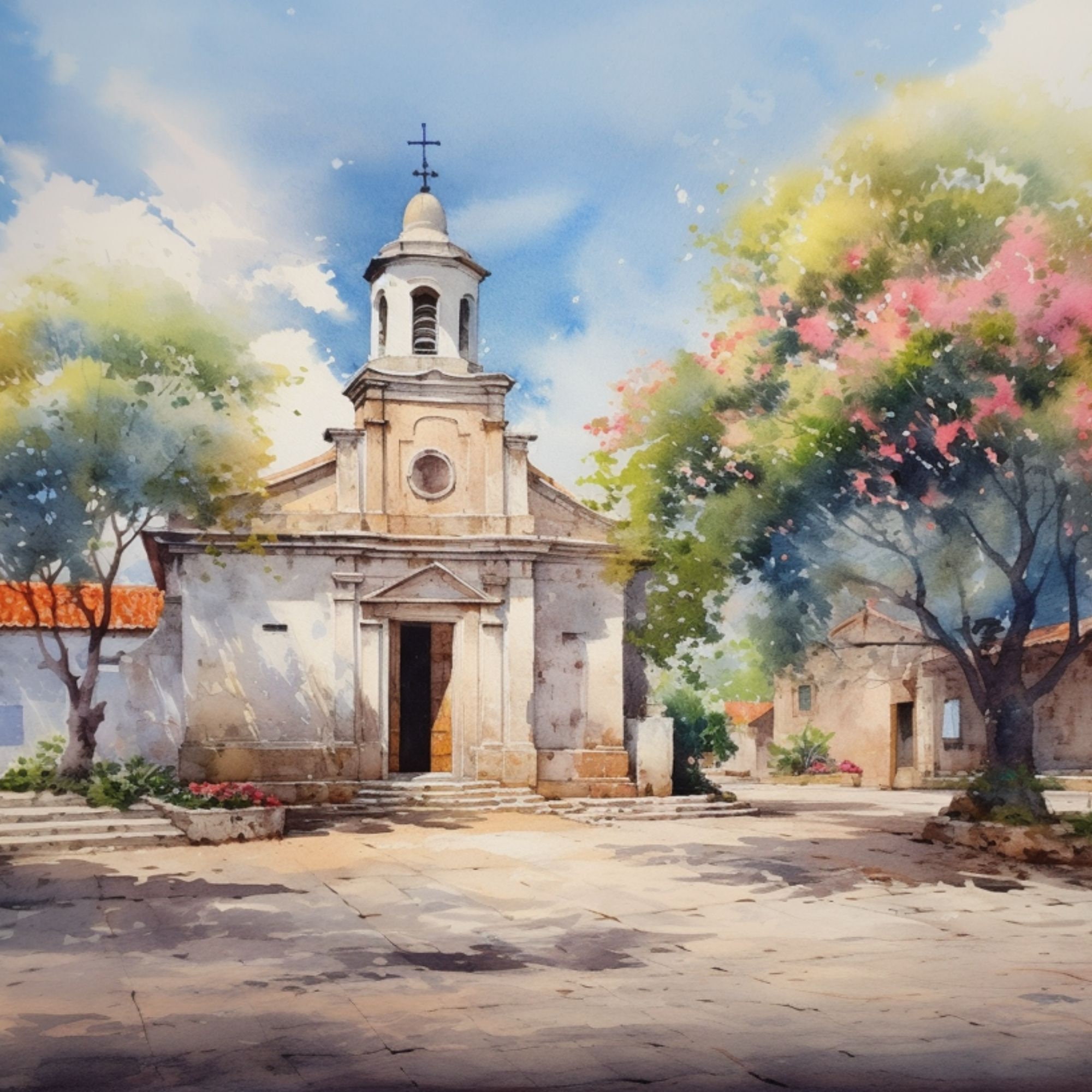 Church Painting, Church Wall Art, Farmhouse Wall Décor, Religious Art ...