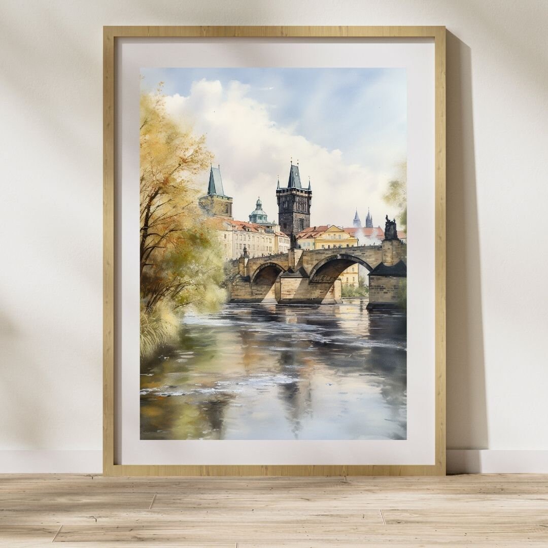 Prague Painting Wall Art Wall Art Digital Print Travel - Etsy