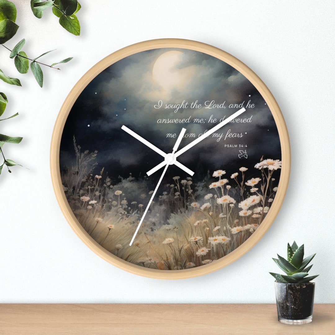 Wood Wall Clock, Scripture Wall Art, Bible Art, Christian Art ...