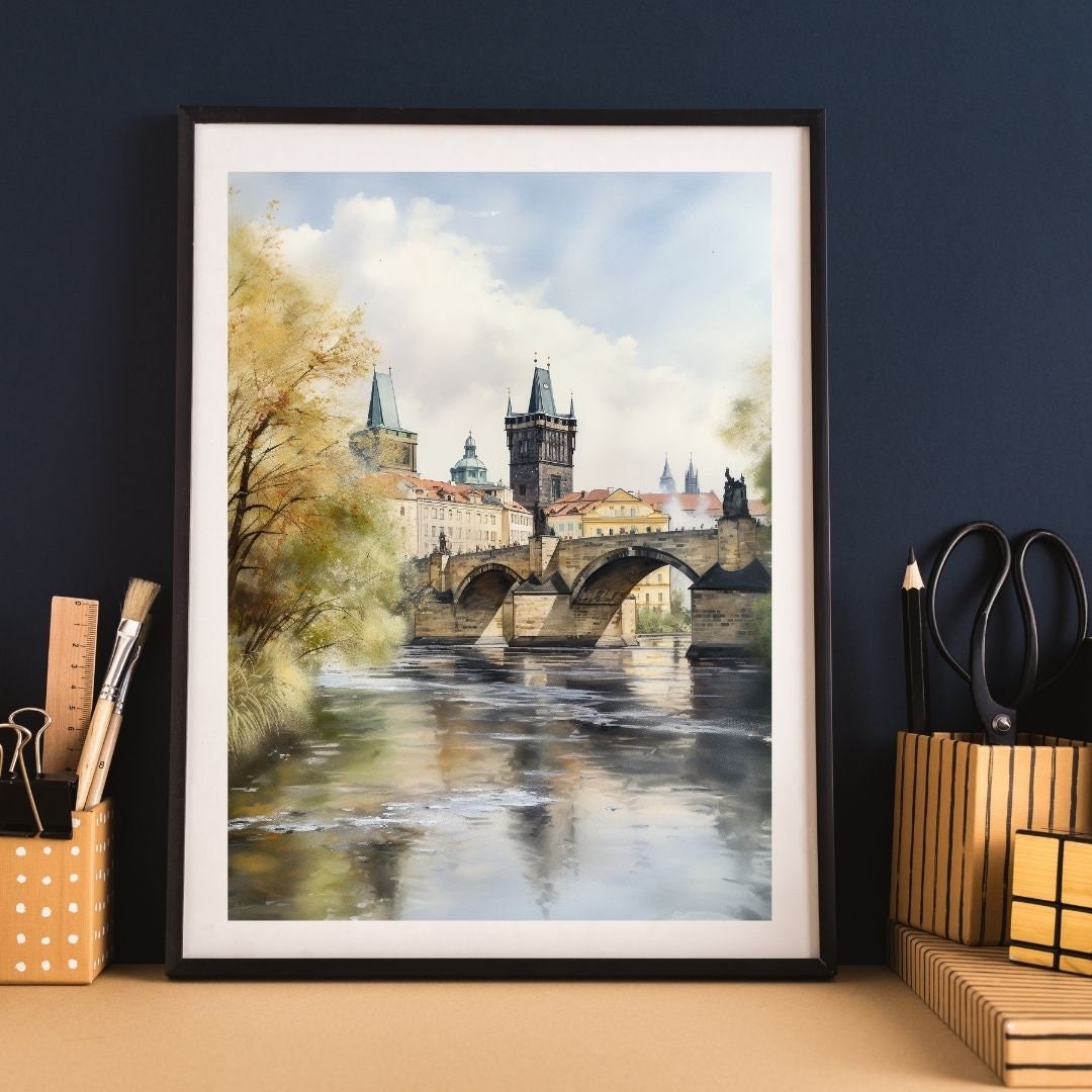 Prague Painting Wall Art Wall Art Digital Print Travel - Etsy