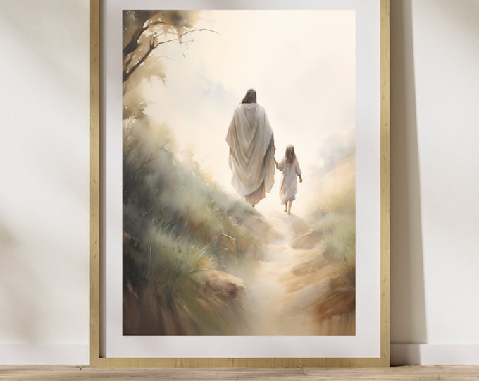 Follow Me Jesus, Jesus Walking Art, Bible Art, Christian Art, Jesus ...