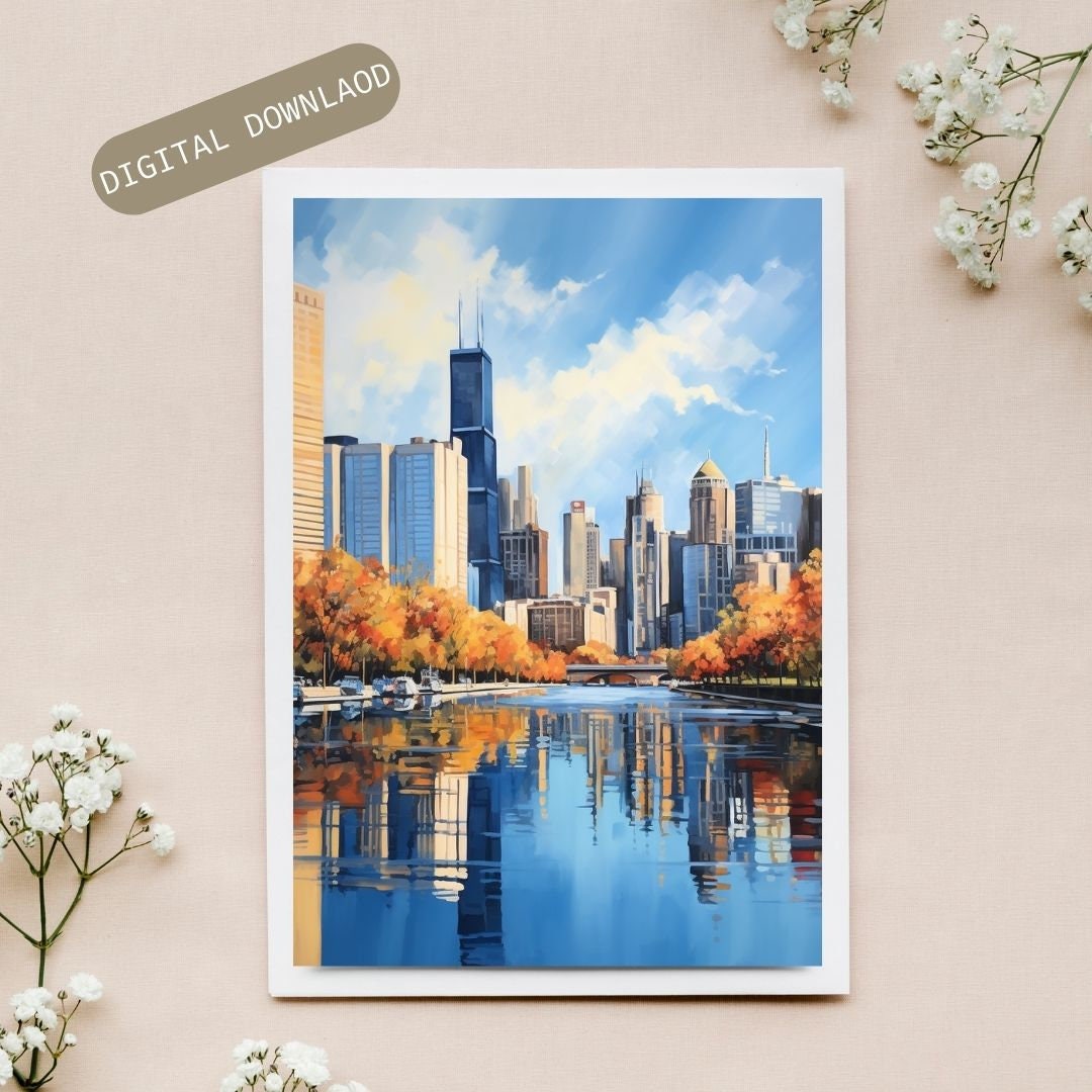 Pittsburgh Skyline Painting Wall Art Wall Art Digital Print - Etsy