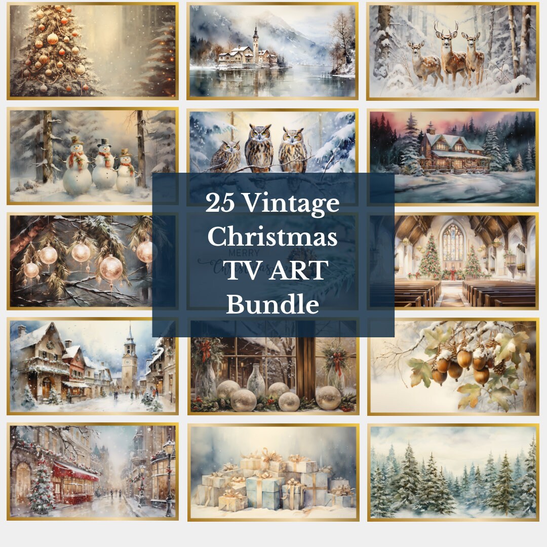 Christmas Frame TV Art, Collection 25 Images, Vintage Art, Samsung ...